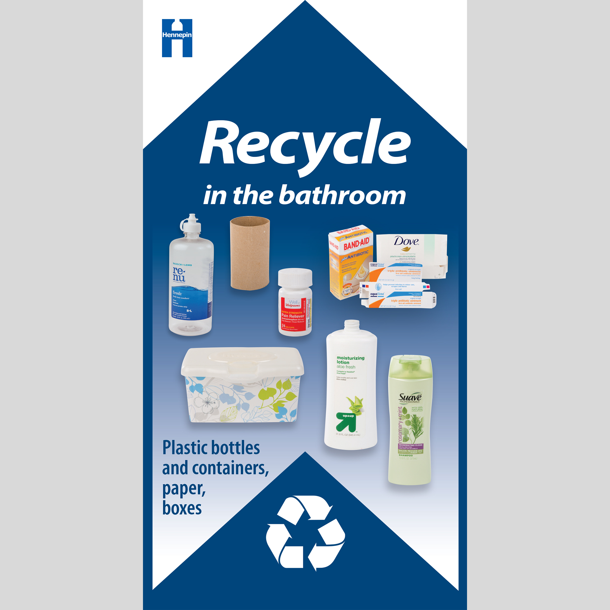 Recycle in the bathroom label – Environmental materials