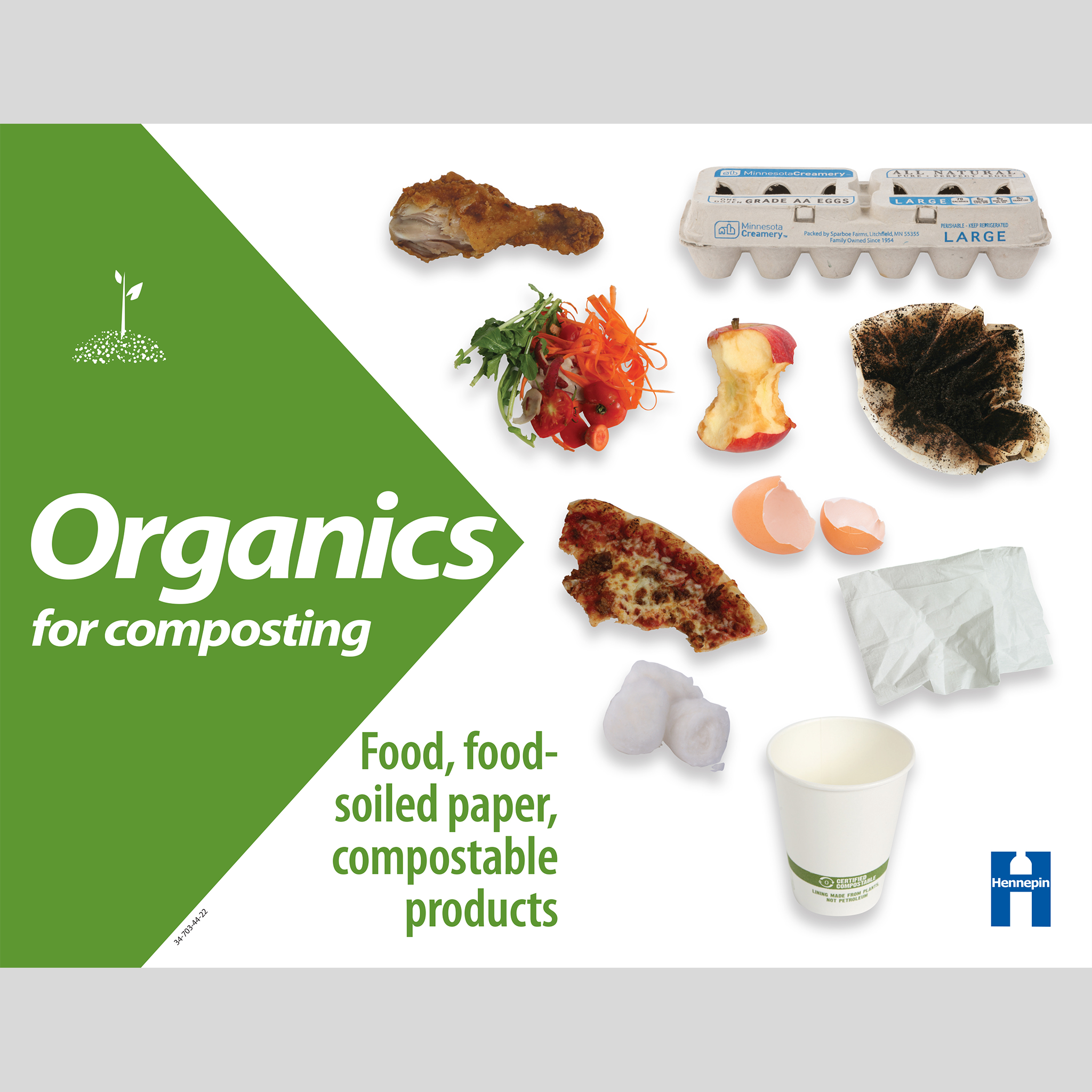 Organics recycling cart label – Environmental materials