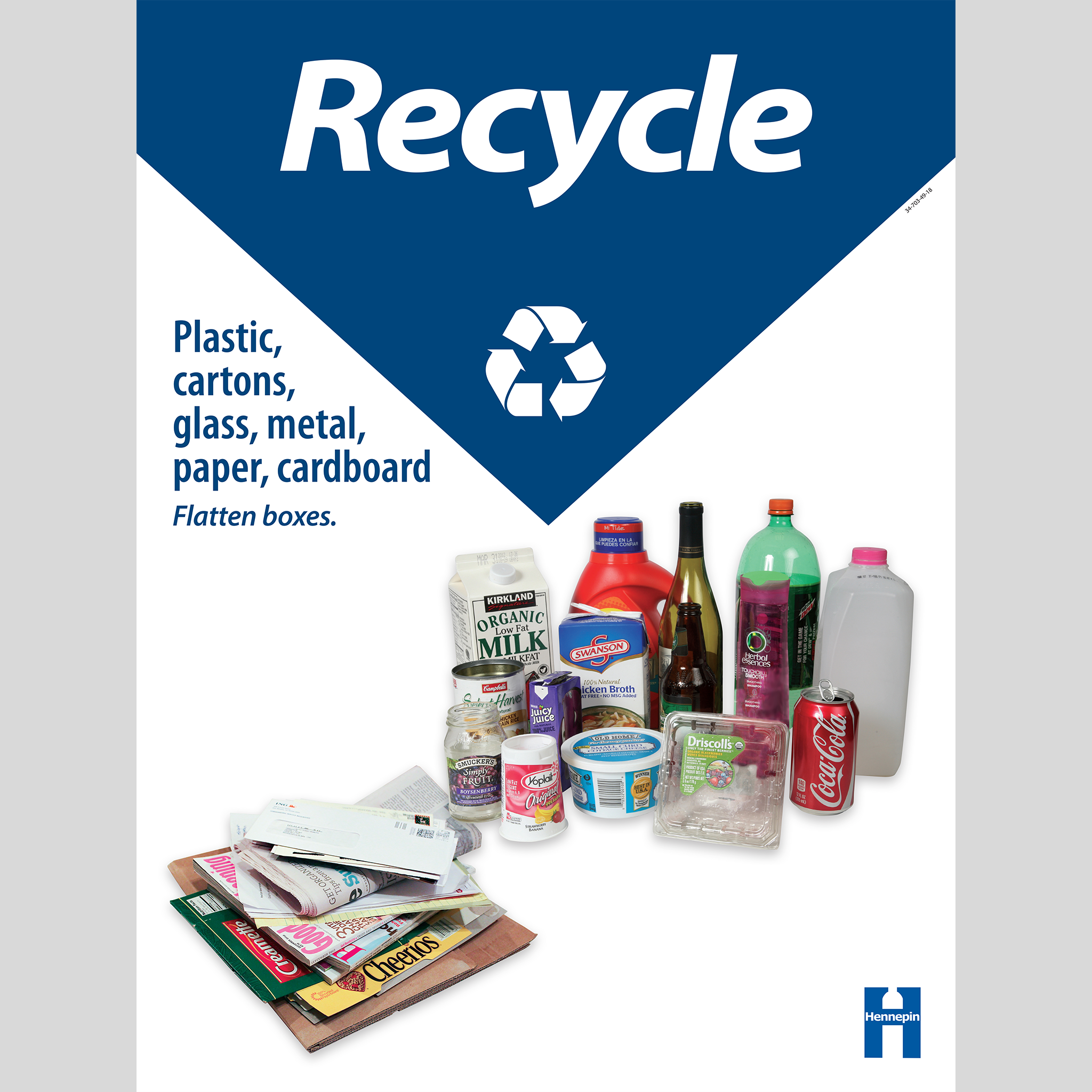 Recycling dumpster and compactor label – Environmental materials