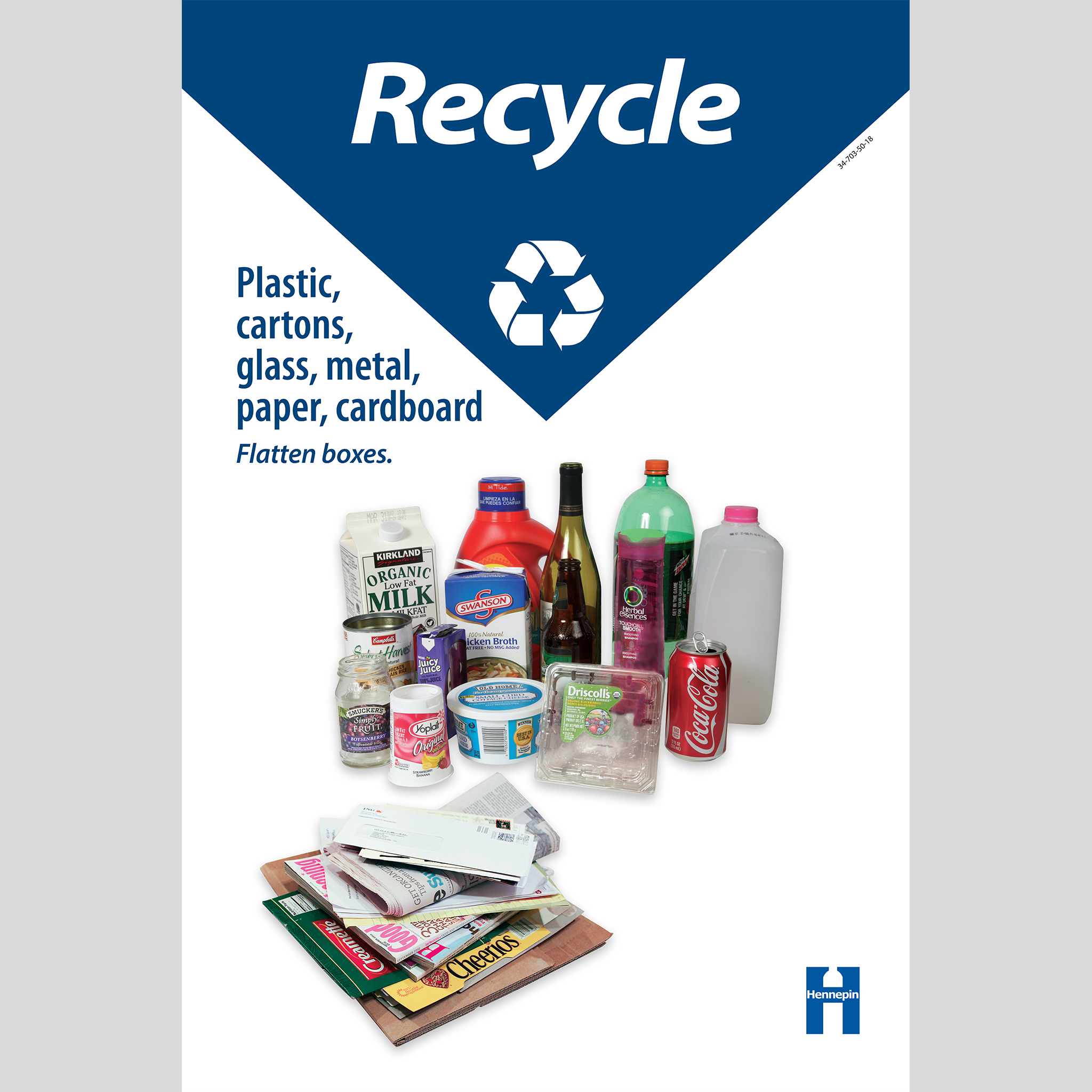Recycling dumpster and compactor label – Environmental materials