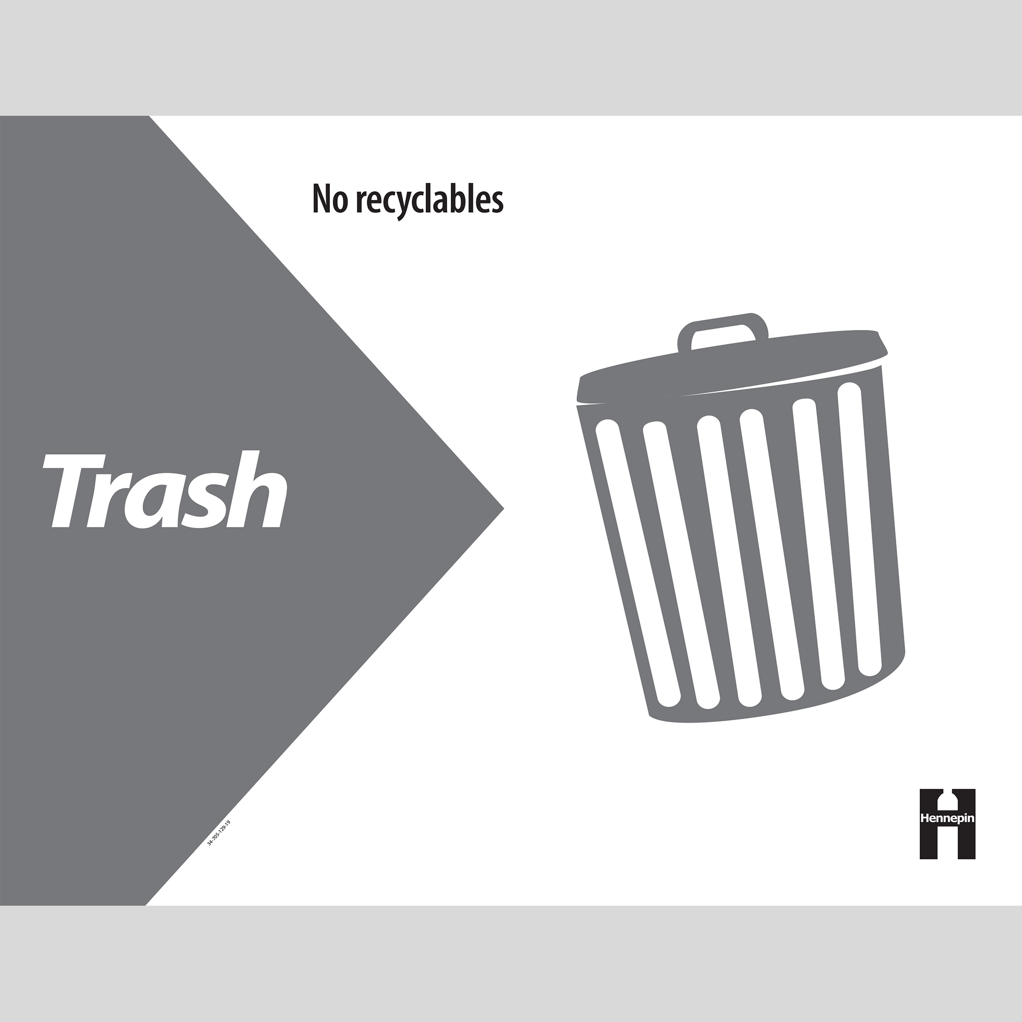 Trash barrel and cart label - for businesses – Environmental materials