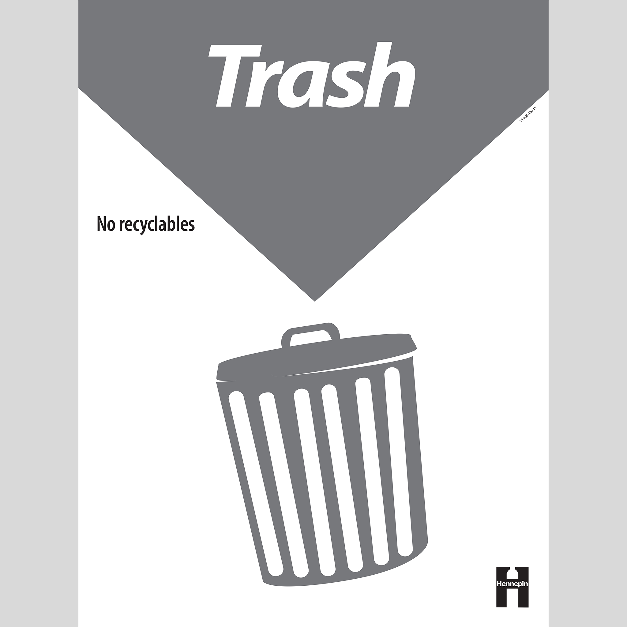 Trash dumpster and compactor label - large - for businesses ...