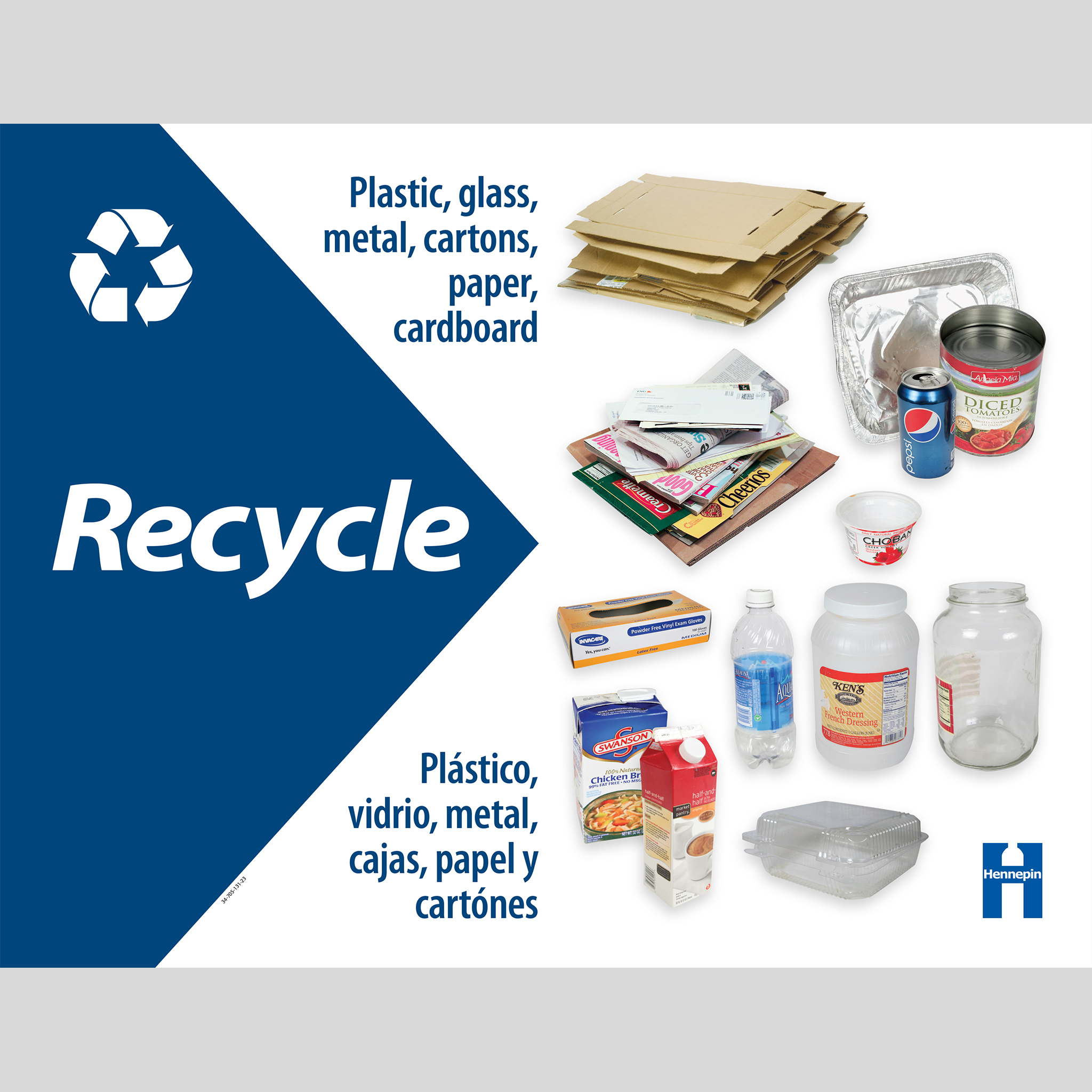 Recycling barrel and cart label – Environmental materials