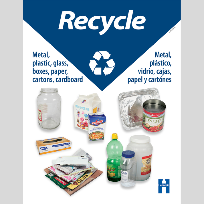 Restaurant kitchen recycling poster – Environmental materials