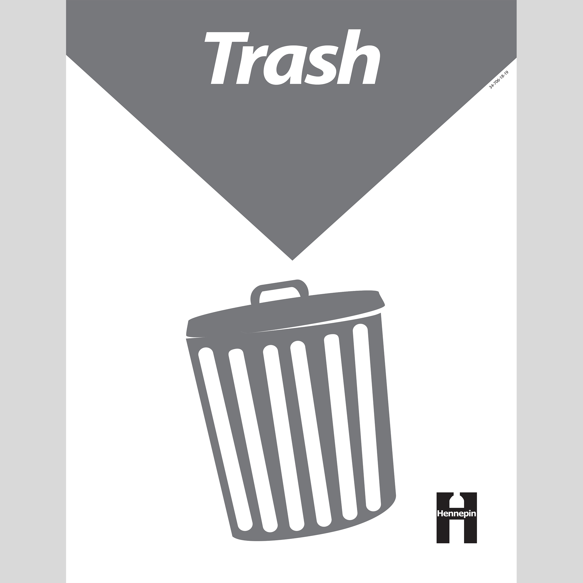 School trash poster - gray – Environmental materials