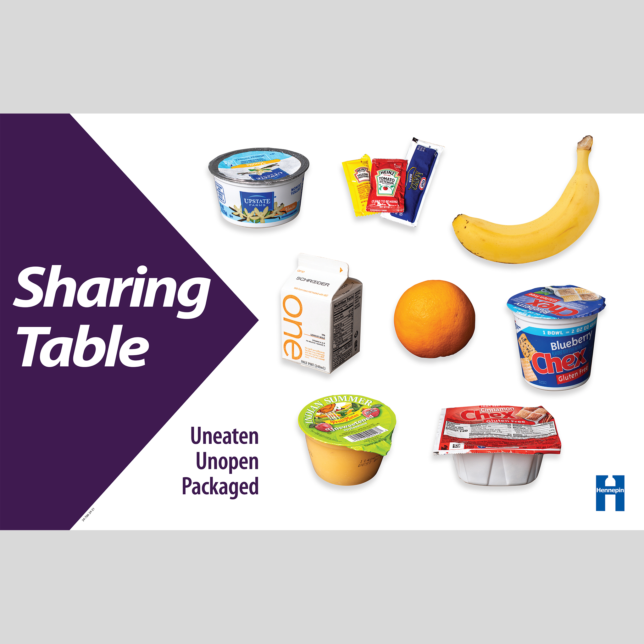 Sharing table sign: refrigerated items included – Environmental materials