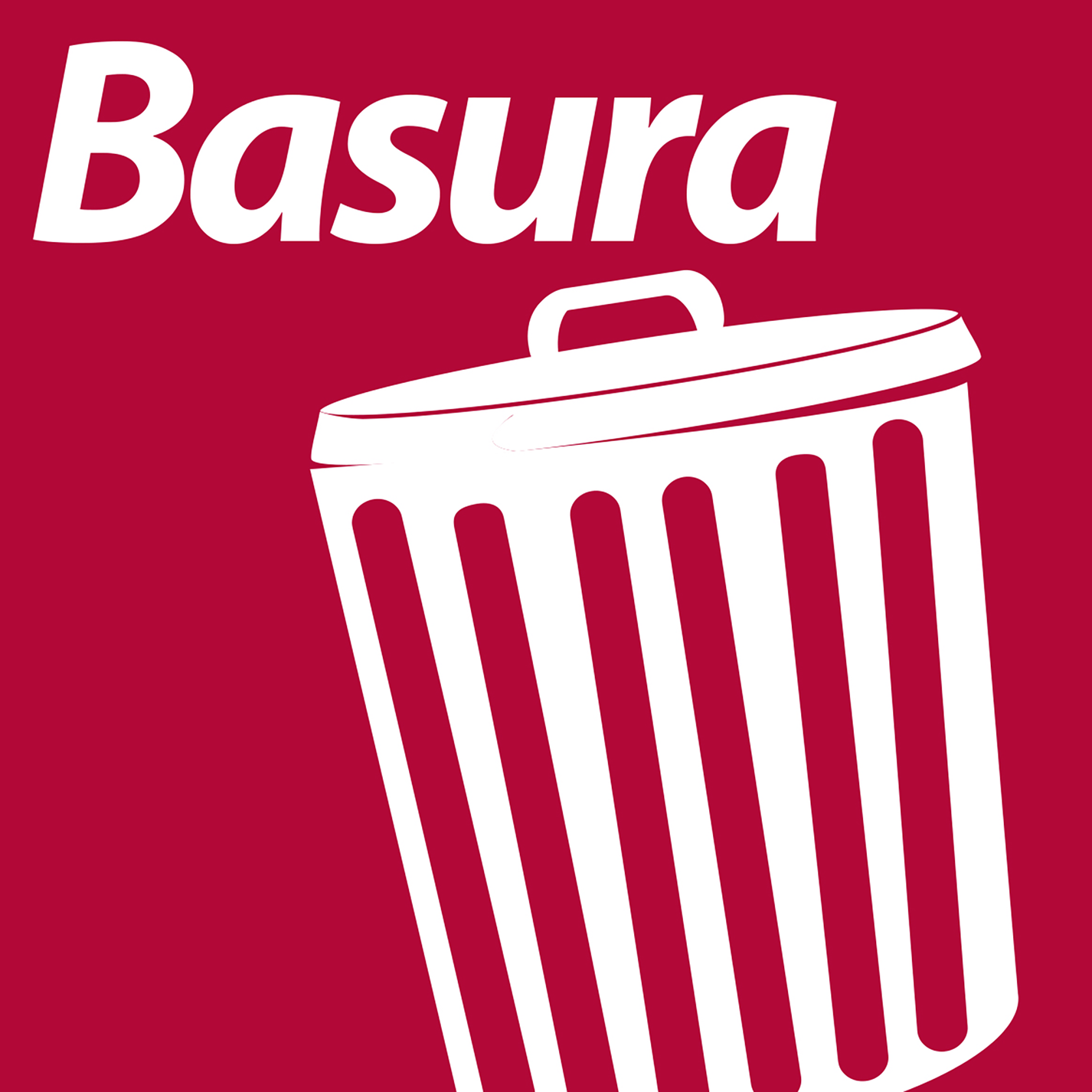Trash lid and small bin label for residents – Environmental materials